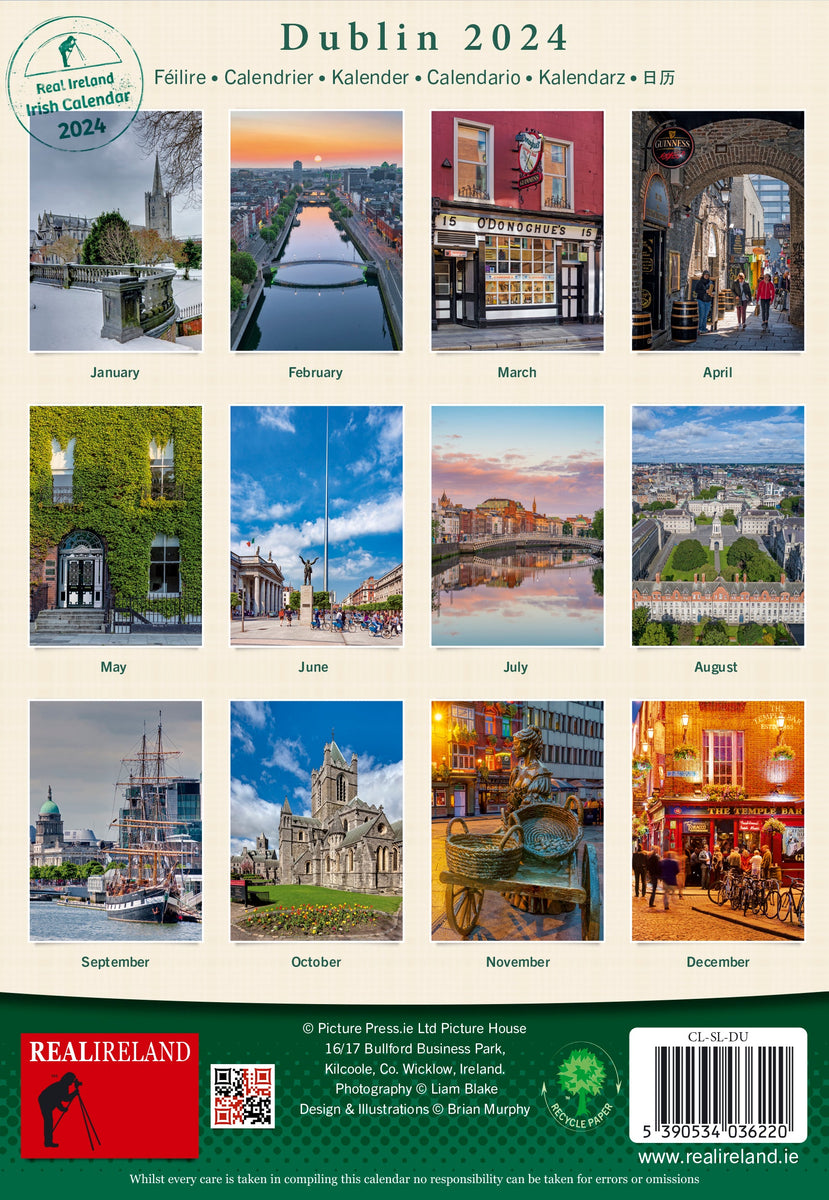 Slim Dublin Calendar 2024 – Irish Calendars